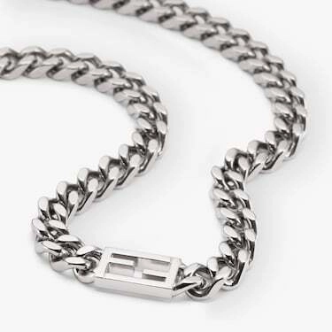Fendi Ff Baguette Motif Chain Link Necklace