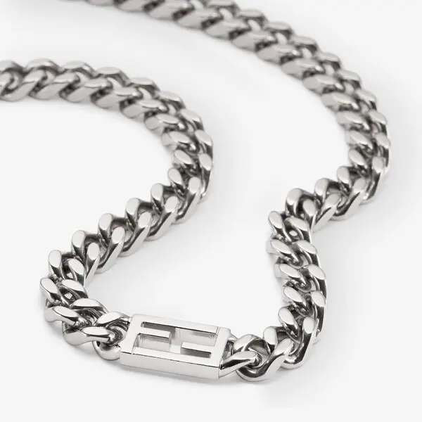 Fendi Ff Baguette Motif Chain Link Necklace