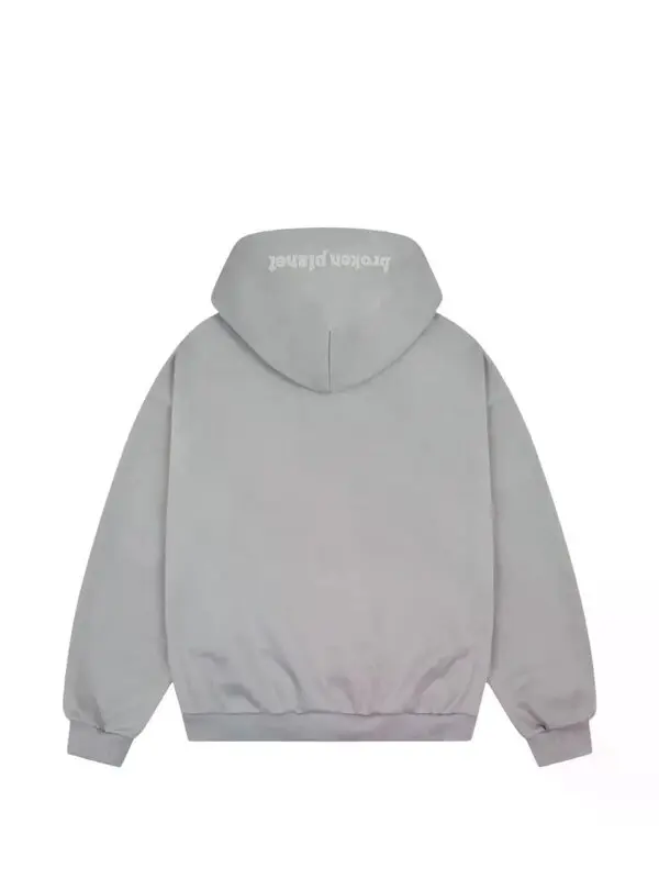 BROKEN PLANET Zip-up Long-sleeve Hoodie - Grey