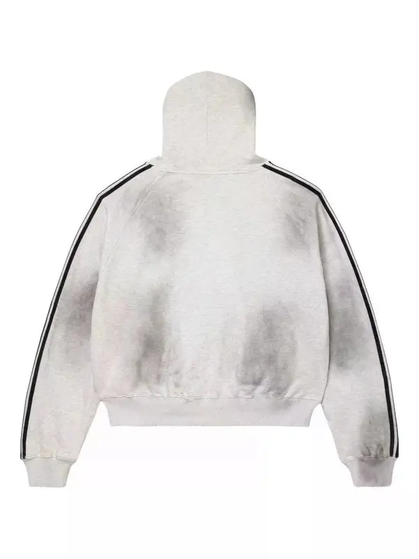 VALE FOREVER Forever Anthem Striped-sleeve Hoodie - Grey