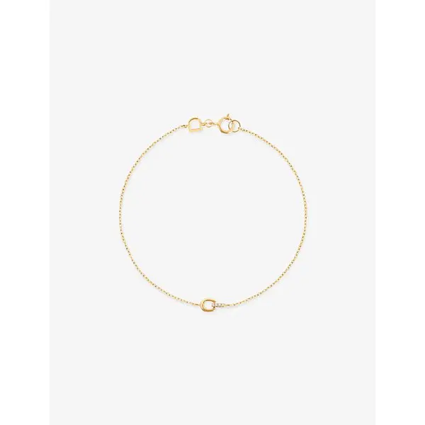 ASTRID & MIYU Hardware 14ct Yellow-gold And Lab-grown Pavé Diamond Bracelet - 14ct Solid Gold