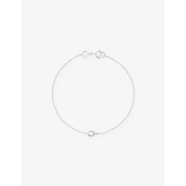 ASTRID & MIYU Hardware 14ct White-gold And Lab-grown Pavé Diamond Bracelet - 14ct Solid Wht Gold