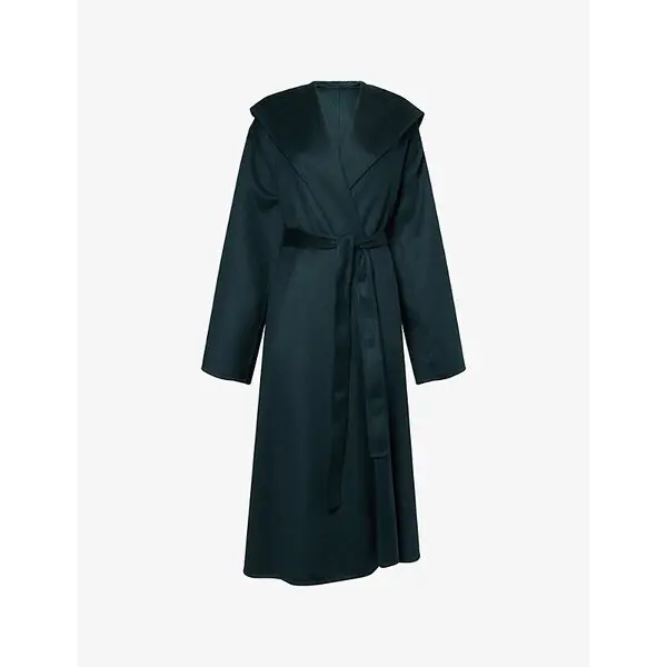 Alaïa Hooded Wrap Cashmere Coat