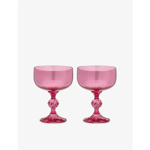 ANNA + NINA Cocktail Glass Set Of Two - Rose