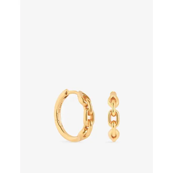 ASTRID & MIYU Link Hardware Hoop Earrings - 18ct Gold