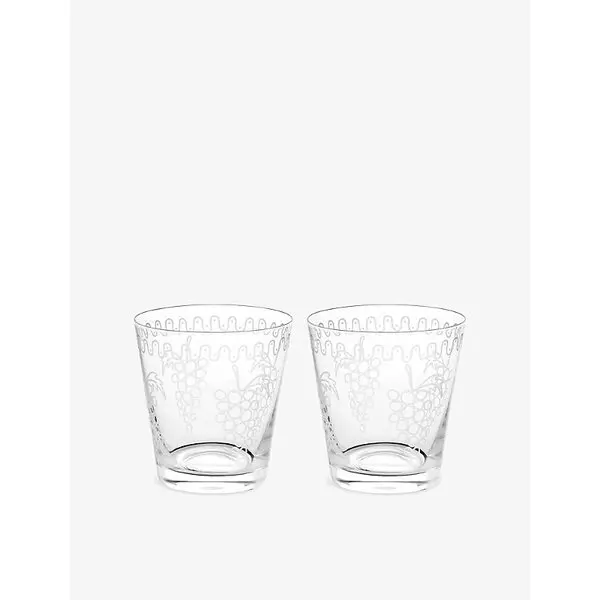 ANNA + NINA Grapevine Water Glasses Set Of Two - Clear