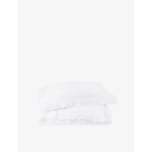 THE WHITE COMPANY Broderie-trim Cotton Bed Set - White