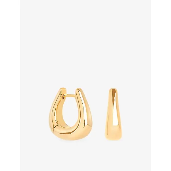 ASTRID & MIYU Horseshoe 18ct Yellow Gold-plated Hoop Earrings - 18ct Gold