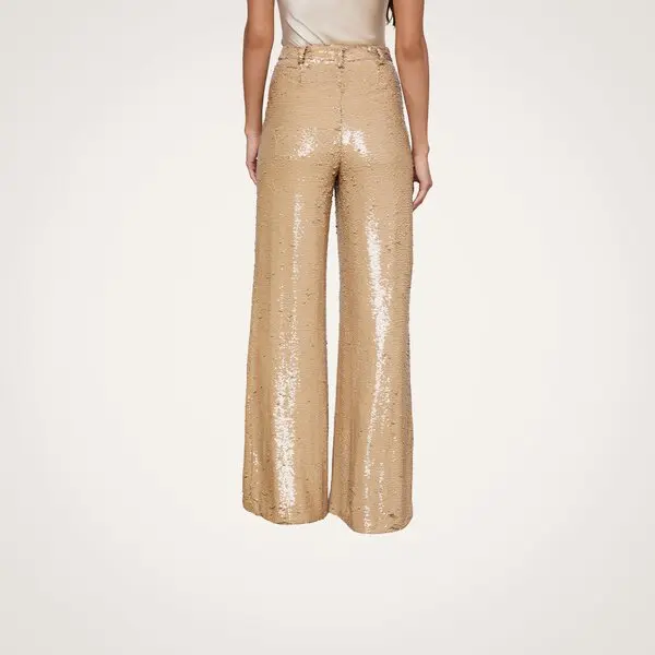 L'Agence Gavin Sequin Wide-leg Pants - Soft Camel