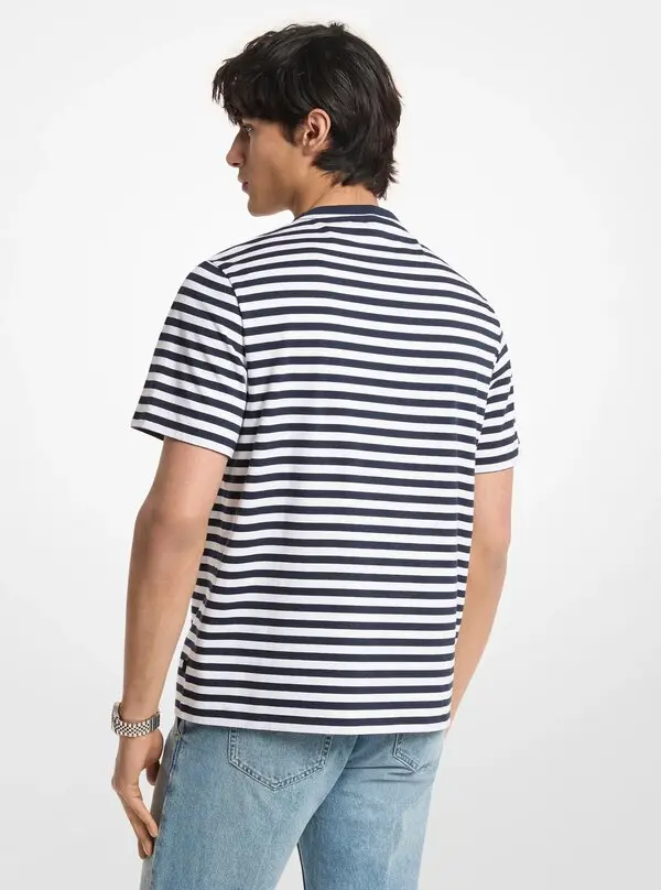 Michael Kors Provence Striped Cotton Jersey T-shirt In Size By