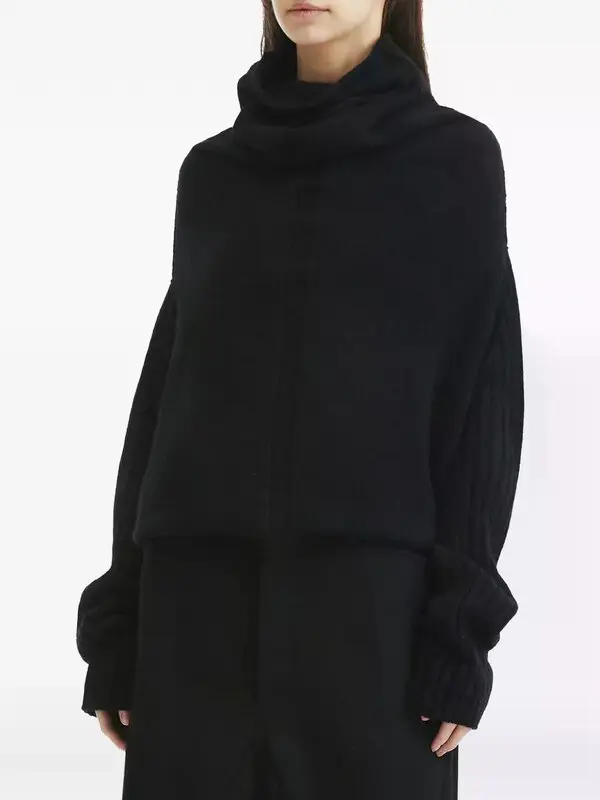 Rick Owens Funnel-neck Panelled Sweater
