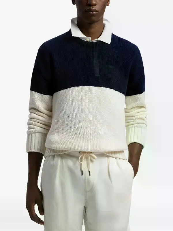 Ralph Lauren Purple Label Colourblock Crew Neck Sweater