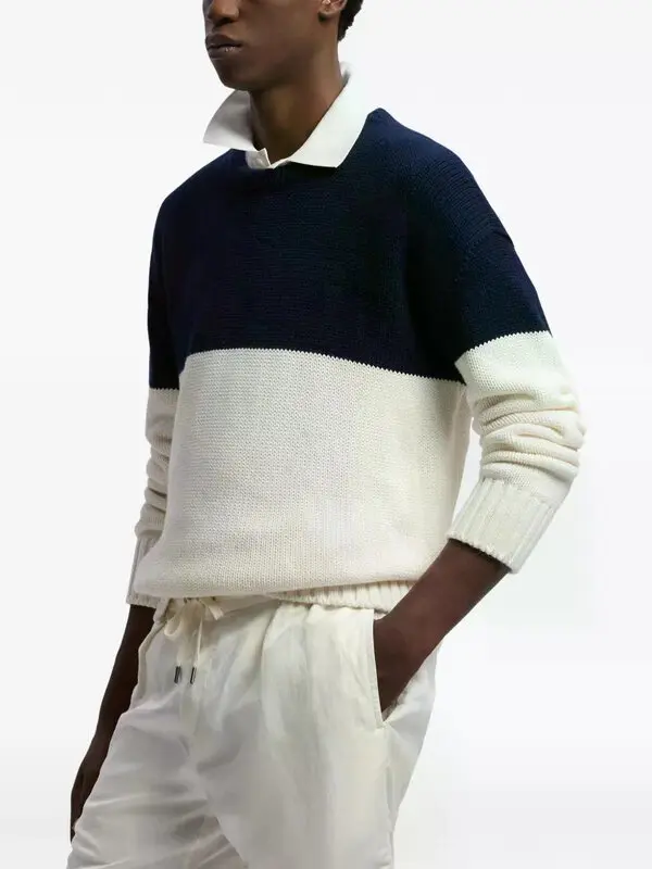 Ralph Lauren Purple Label Colourblock Crew Neck Sweater