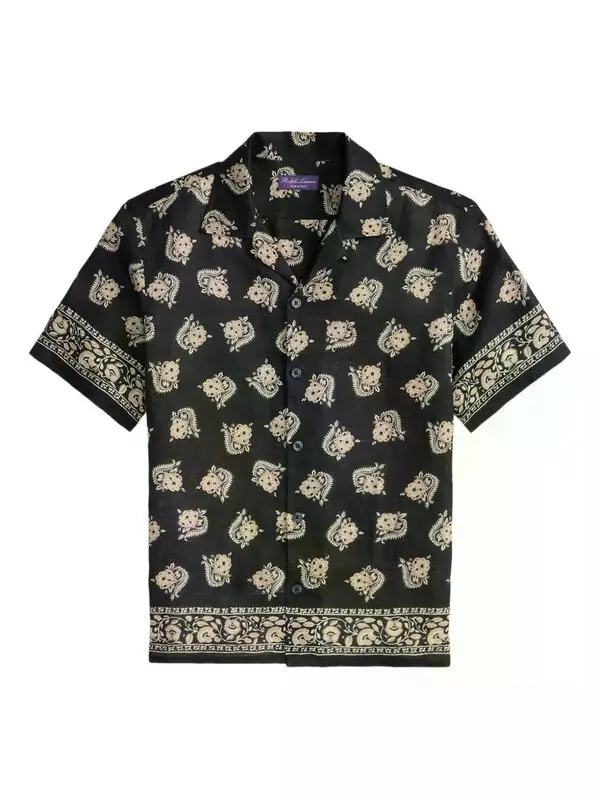 Ralph Lauren Purple Label Print-detail Shirt - Black