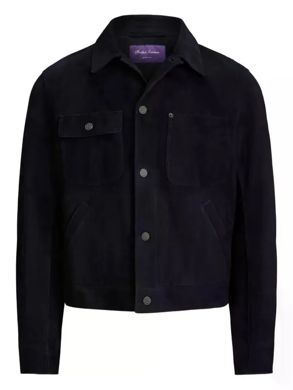 Ralph Lauren Purple Label Buttoned Leather Jacket