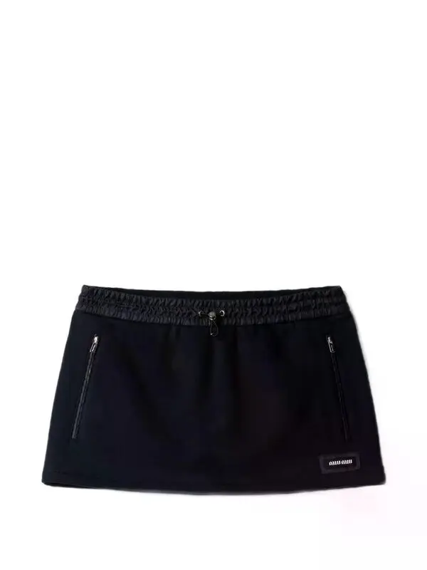 Miu Miu Cotton Fleece Mini Skirt With Technical Fabric Panels