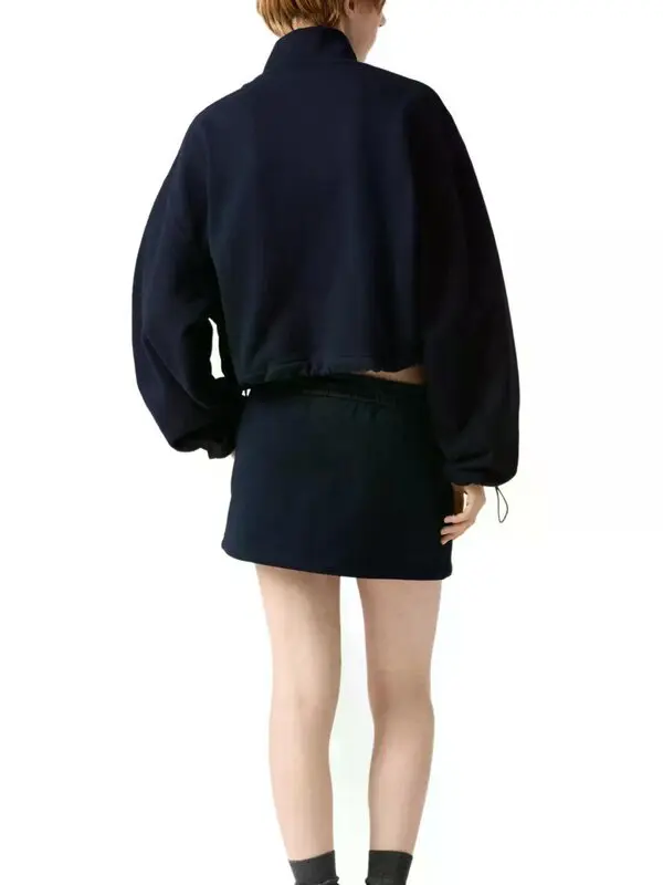 Miu Miu Cotton Fleece Mini Skirt With Technical Fabric Panels