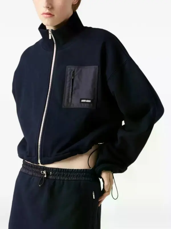 Miu Miu Cotton Fleece Mini Skirt With Technical Fabric Panels