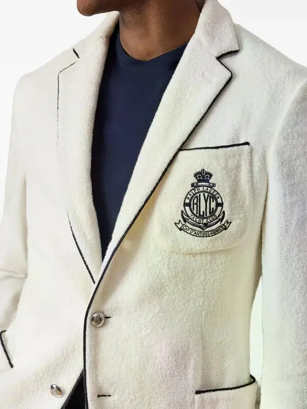 Ralph Lauren Purple Label Embroidered Terry Blazer
