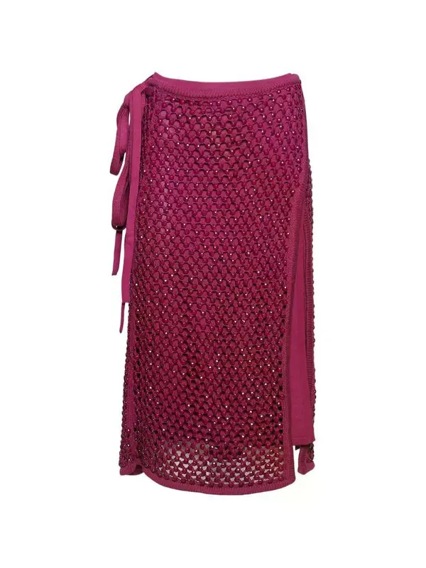 DIOTIMA Beaded Tie Knit Midi Skirt