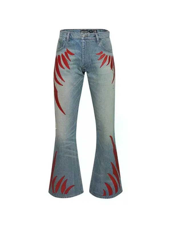 EARTHLING VIP Graphic Design Flared Jeans