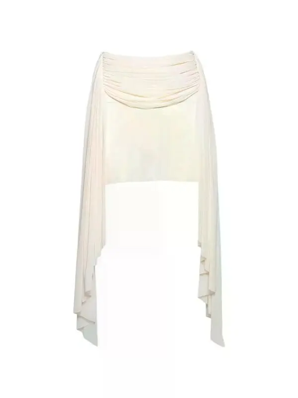David Koma Ruched-detail Mini Skirt - Neutrals