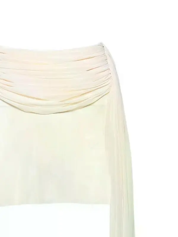 David Koma Ruched-detail Mini Skirt - Neutrals