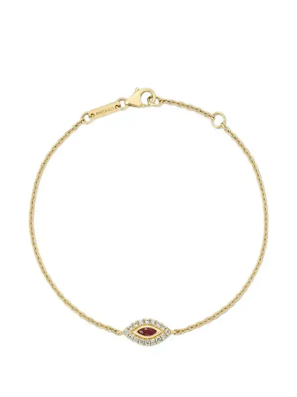 ANITA KO Ruby And Diamond Evil Eye Bracelet - Gold