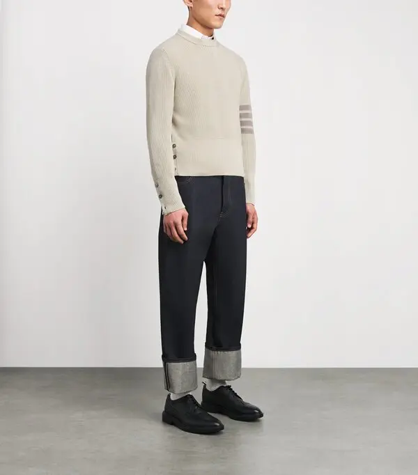 Thom Browne Cotton 4-bar Sweater - Beige