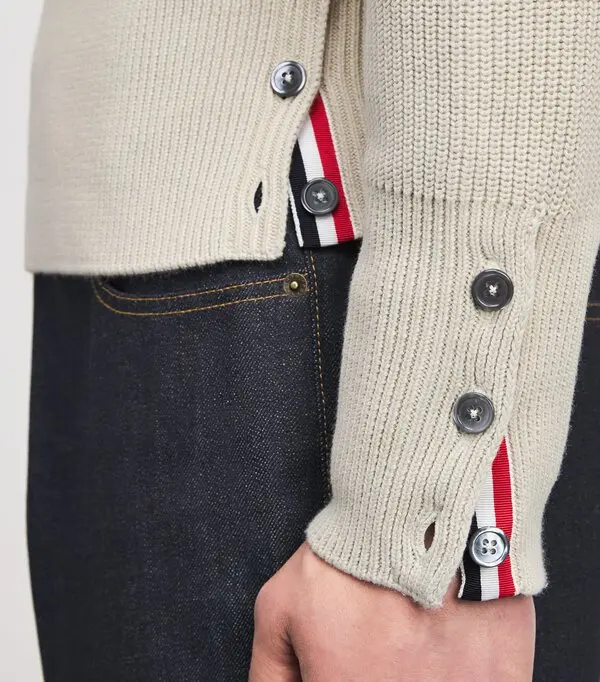 Thom Browne Cotton 4-bar Sweater - Beige