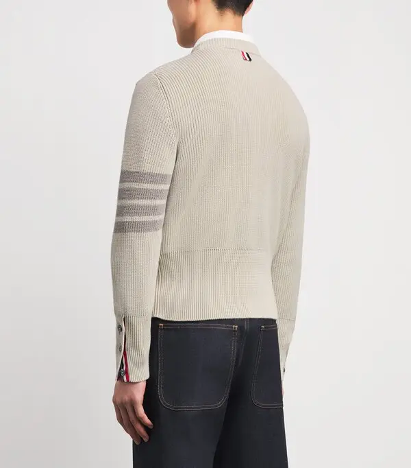 Thom Browne Cotton 4-bar Sweater - Beige