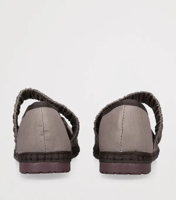 FLABELUS Silk-blend Mafalda Mary Janes - Silver
