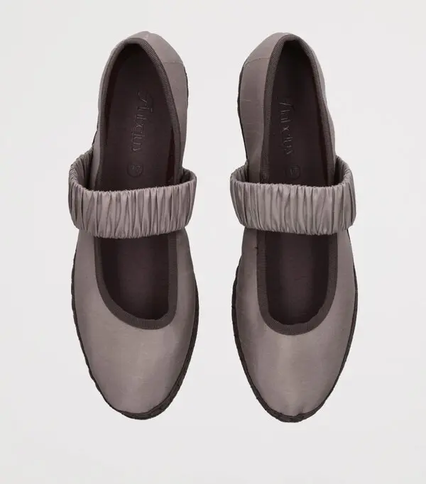 FLABELUS Silk-blend Mafalda Mary Janes - Silver