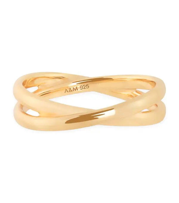 ASTRID & MIYU Sterling Silver Crossover Illusion Band Ring