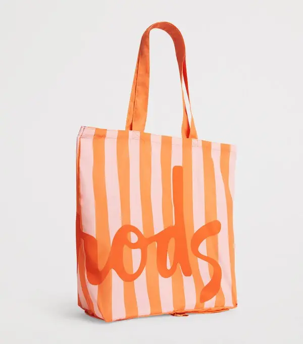 Harrods Logo Pocket Shopper Bag - Orange
