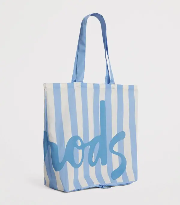 Harrods Logo Pocket Shopper Bag - Blue