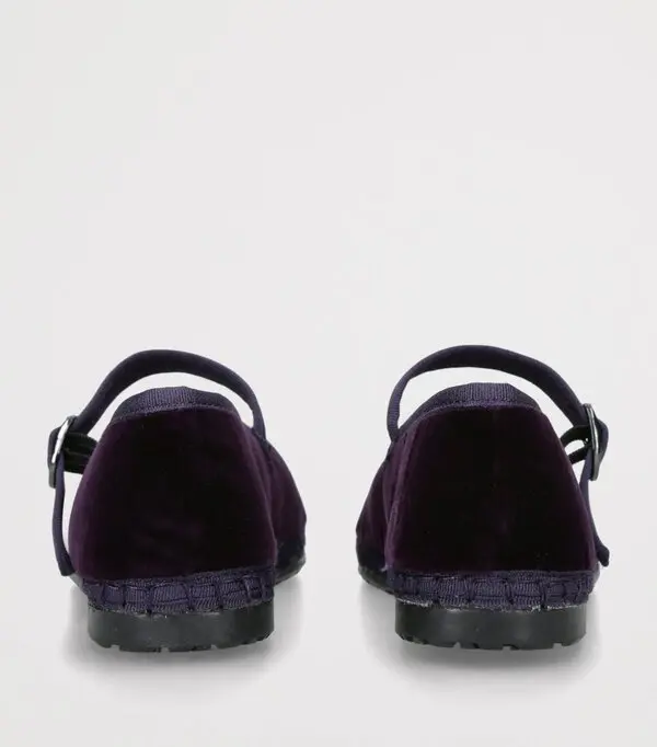 FLABELUS Velvet Mary Janes - Purple