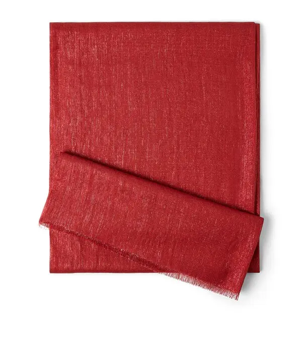 Brunello Cucinelli Cashmere-silk-blend Scarf - Red