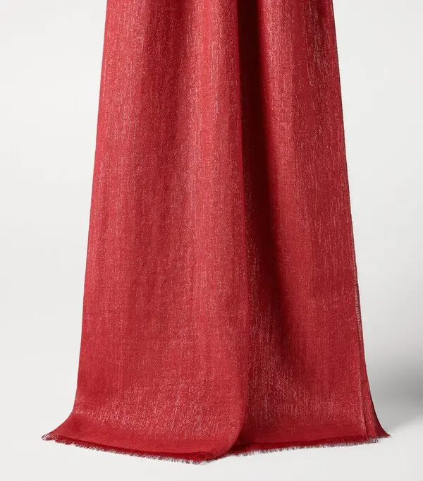 Brunello Cucinelli Cashmere-silk-blend Scarf - Red