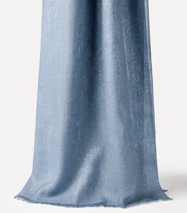 Brunello Cucinelli Cashmere-silk Blend Sparkling Scarf - Blue