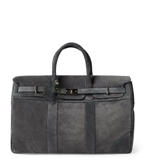 Brunello Cucinelli Suede Country Holdall - Grey
