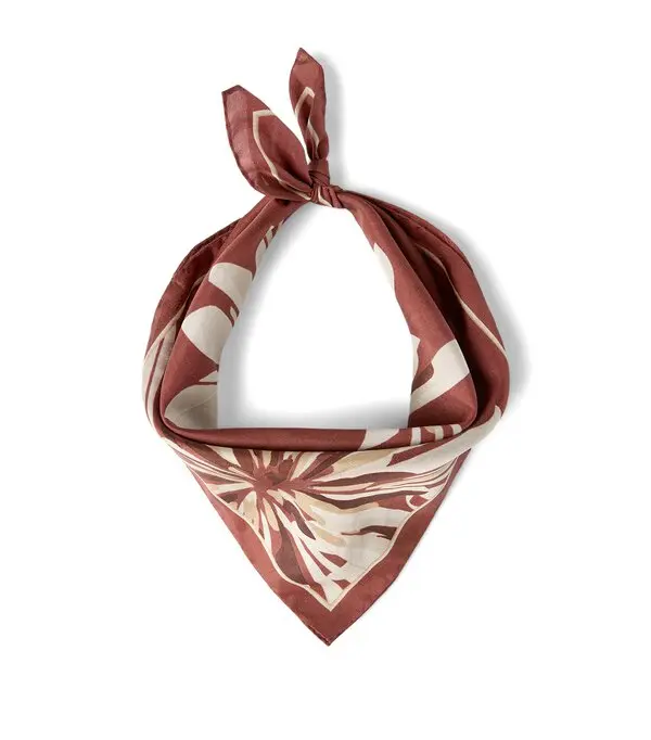Brunello Cucinelli Silk Floral Scarf - Red