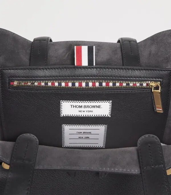 Thom Browne Leather Cabas Tote Bag