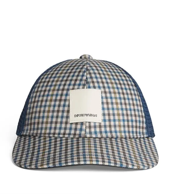 Emporio Armani Houndstooth Baseball Cap - Brown
