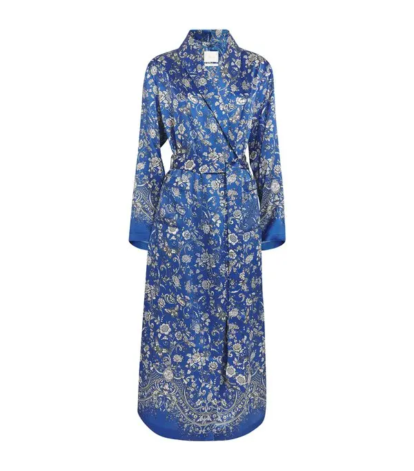 Harrods Silk Butterfly Robe - Blue