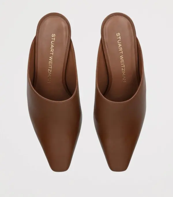 STUART WEITZMAN Leather Stassi Mules - Brown