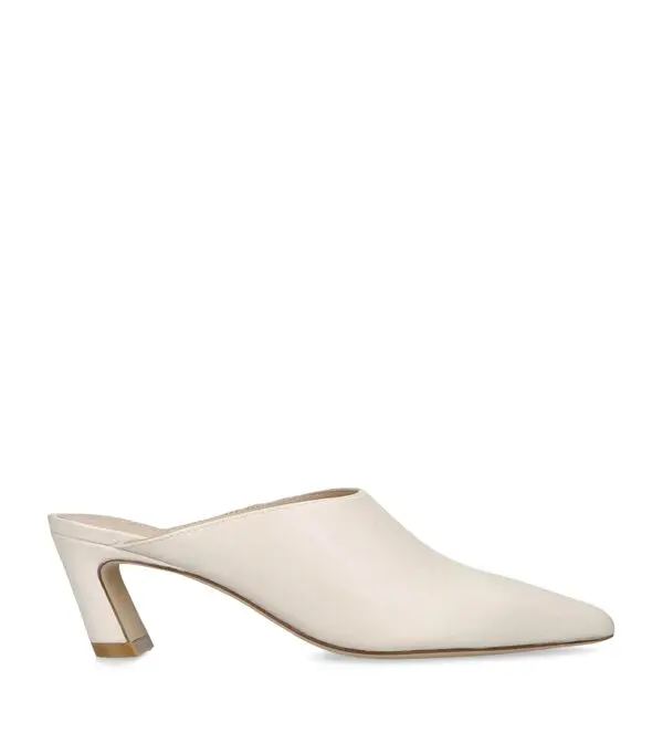 STUART WEITZMAN Leather Stassi Mules - Beige