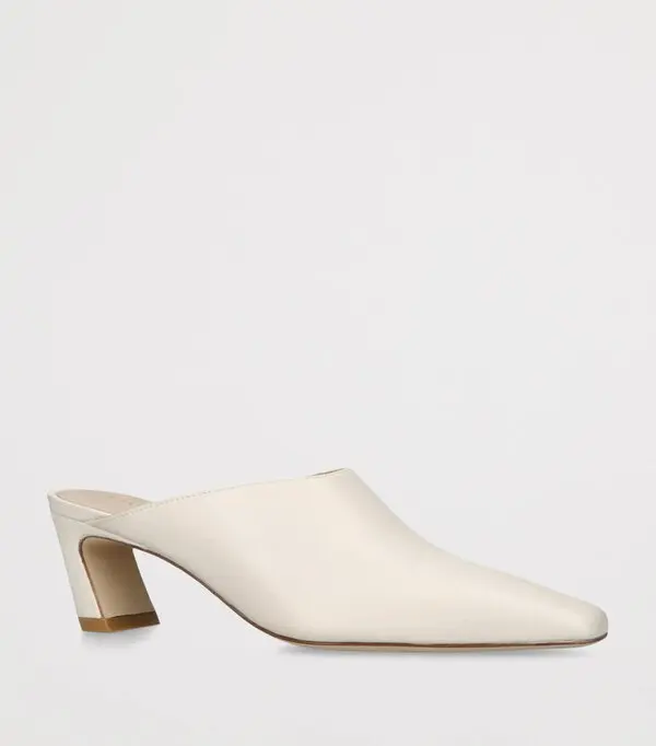 STUART WEITZMAN Leather Stassi Mules - Beige
