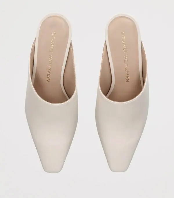 STUART WEITZMAN Leather Stassi Mules - Beige