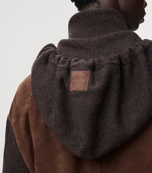 Loewe Suede-wool Zip-up Hoodie